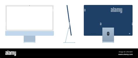 Realistic Computer Monitor Isolated On White Background Vector Mockup Vector Illustration