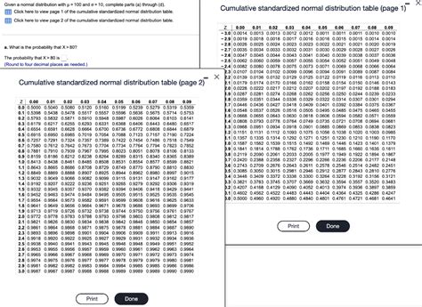 Solved Given A Normal Distribution With μ 100 And σ 10