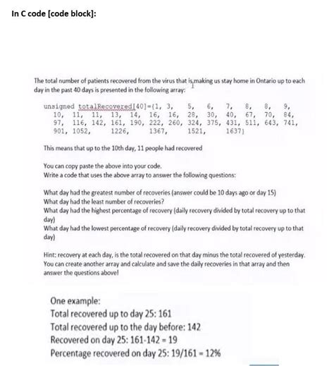 Solved In C Code Code Block The Total Number Of Patients