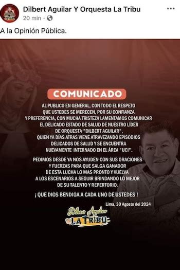 Dilbert Aguilar Sufrió Recaída En Su Salud Y Es Internado En Uci