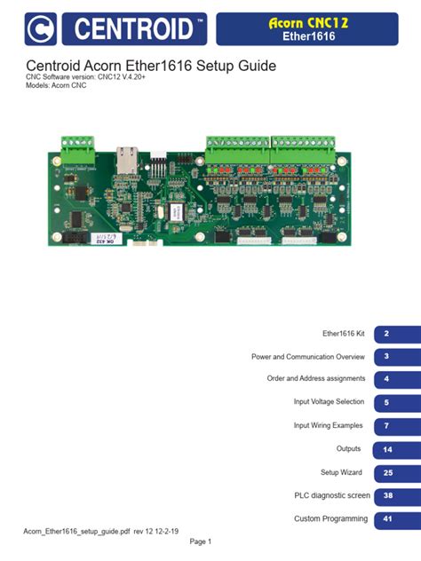 Acorn Ether1616 Setup Guide Pdf Relay Switch
