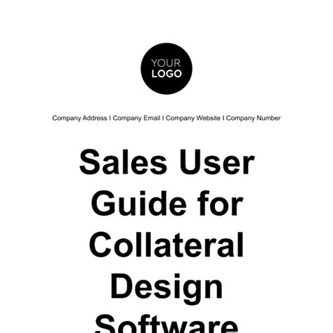 Sales User Guide For Collateral Design Software Template Edit Online
