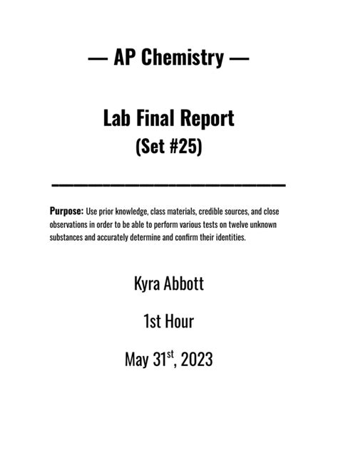 final lab report abbott pdf precipitation chemistry chemical