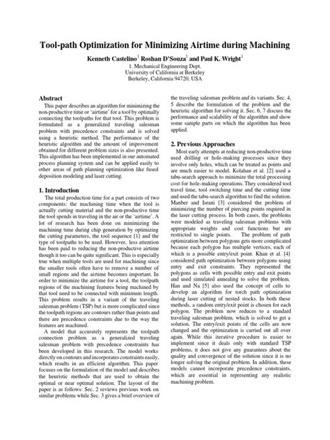 tool path optimization for minimizing airtime during machining pdf