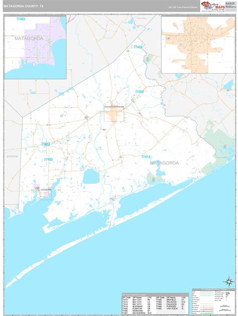 Matagorda County Tx Wall Map Premium Style By Marketmaps Mapsales