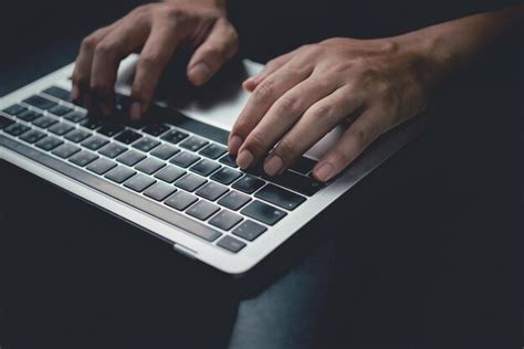 Premium Photo Man Using Computer Laptop Working Internet Searching