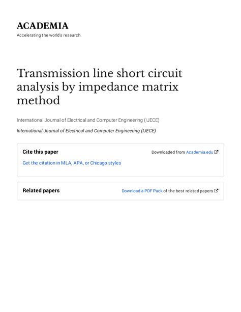 Pdf Transmission Line Fault Analysis Using Bus Impedance Matrix Approach