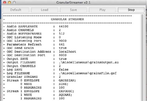 an example of granular streamer configuration window download