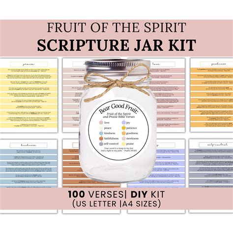 Scripture Jar Printable With Fruit Of The Spirit Praise Scriptures
