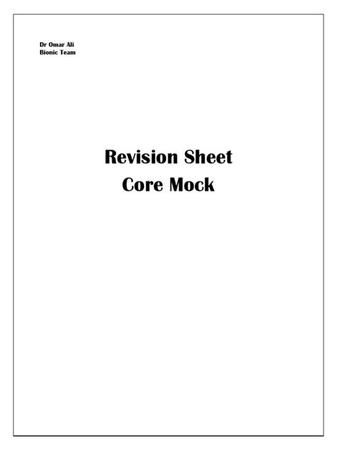 Rev Sheet Mock Pdf