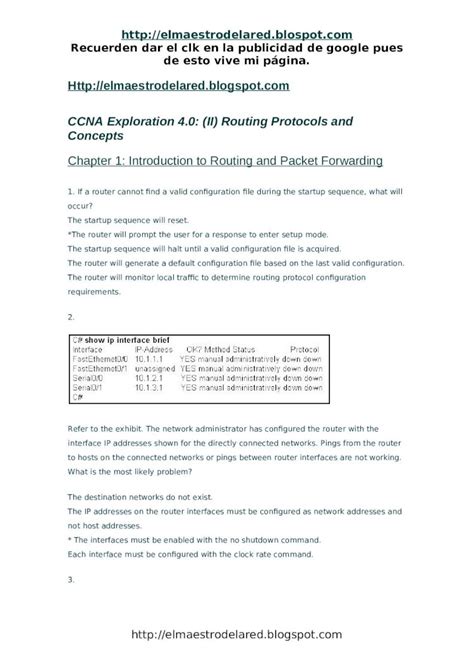 Doc Examnes Ccna 40 Exploration Routing Protocols And Concepts