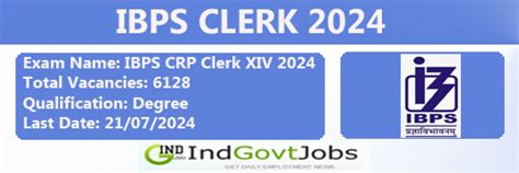 IBPS Clerk XIV Notification 2024 6128 Posts Eligibility Selection Online Form