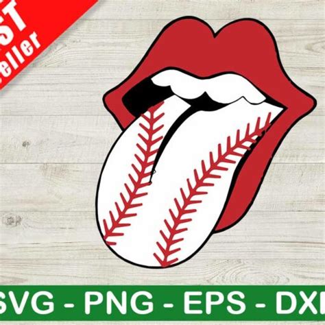 Baseball Tongue Lips Svg Baseball Lips Svg Red Lips Svg