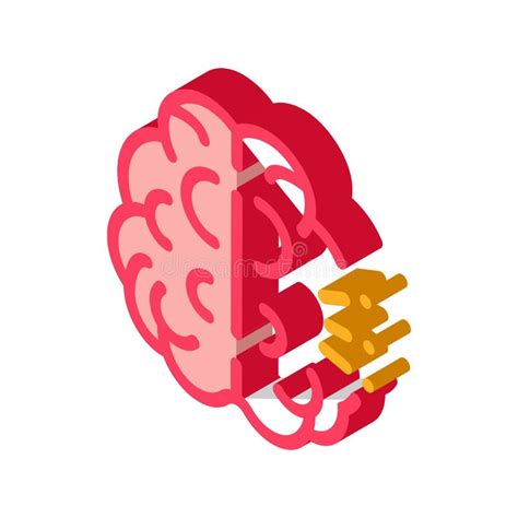 Human Brain Isometric Icon Vector Illustration Stock Vector