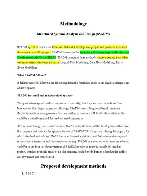 Methodology Structured Systems Analysis And Design Ssadm Pdf