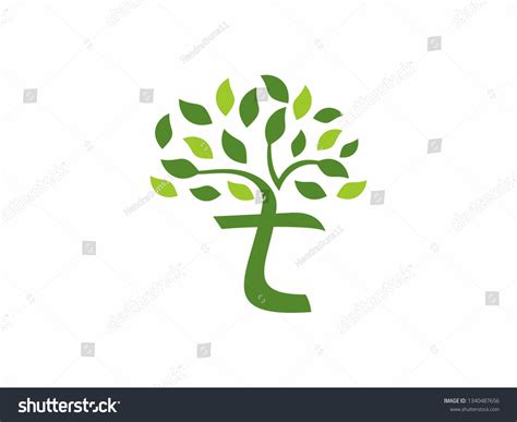 Letter T Tree Leaf Logo Green Stock Vector Royalty Free 1340487656 Shutterstock