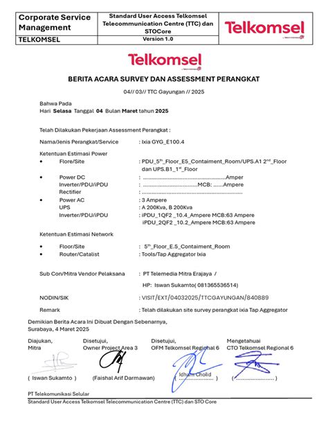 Berita Acara Survey Dan Assessment Perangkat Ixia 250306 092404