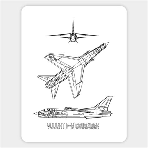 Vought F 8 Crusader American Jet Plane Blueprint Diagram T Vought