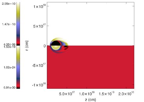 Snapshot Of Rest Mass Density Bottom Half And Modulus Of Velocity