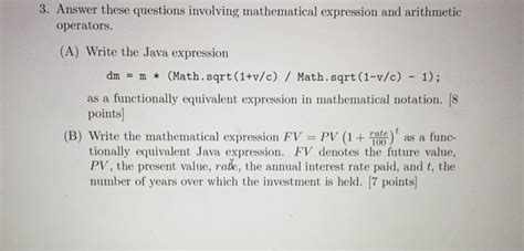 Solved Answer These Questions Involving Mathematical