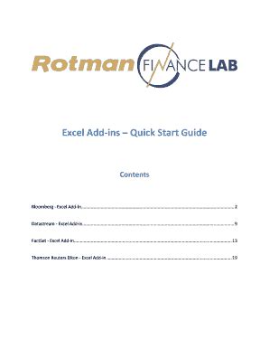 Fillable Online Excel Add Ins Quick Start Guide Fax Email Print PdfFiller