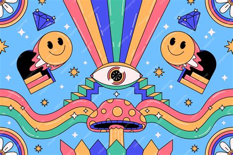 Premium Vector Hand Drawn Psychedelic Illustration