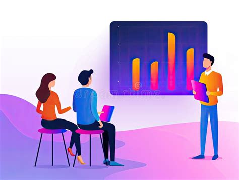 Modern Business Presentation With Colleagues Analyzing Data On Graph In Vibrant Workspace Ideal