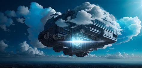 Generative Ai Glowing Cloud Icon Technology Concept Exploded Panel With Cloud Services And Data