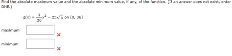 Solved Find The Absolute Maximum Value And The Absolute
