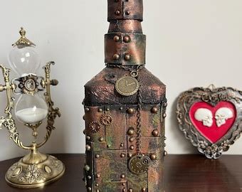 Steampunk Art Bottle Etsy