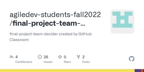 GitHub Agiledev Students Fall Final Project Team Decider Final Project Team Decider