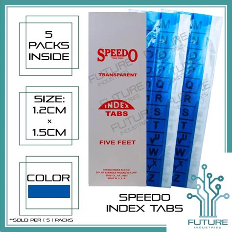 speedo index tabs insertable index tabs with alphabetical print inserts clear color clear blue
