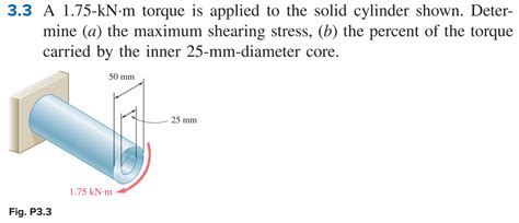 Solved 33 A 175 Kn·m Torque Is Applied To The Solid