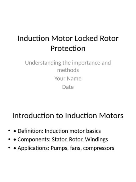 Induction Motor Locked Rotor Protection Detailed Pdf Computers