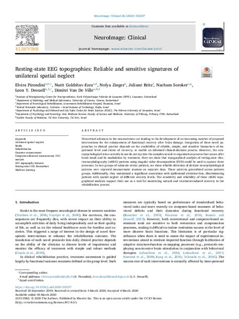 Pdf Resting State Eeg Topographies Reliable And Sensitive Signatures