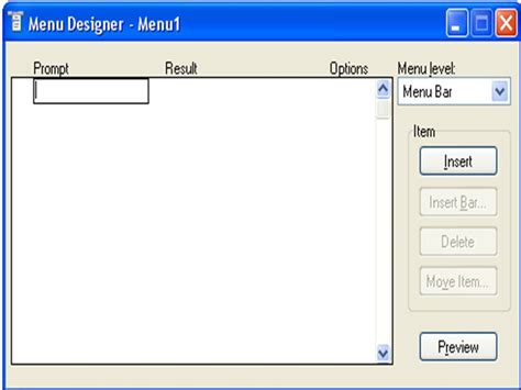 Menu Pada Visual Foxpro 90 Indahnya Berbagi