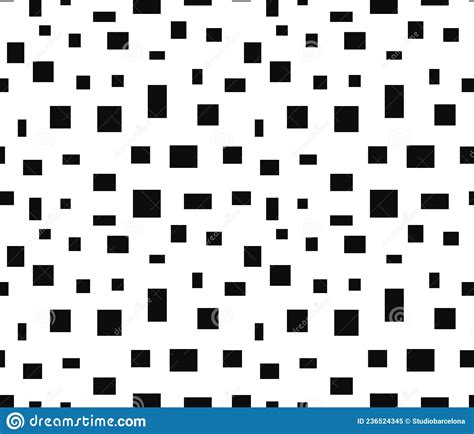 Black Squares And Rectangles Abstract Monochrome Seamless Geometric Pattern Stock Vector