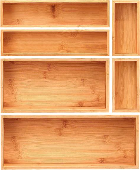 China Drawer Organizer 100 Bamboo Drawer Organizer Stackable 6 Piece