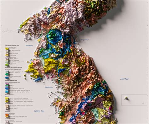 Artstation 3d Geologic Map Of The Korean Peninsula Artworks