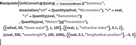 GaussianBeam Wolfram Function Repository