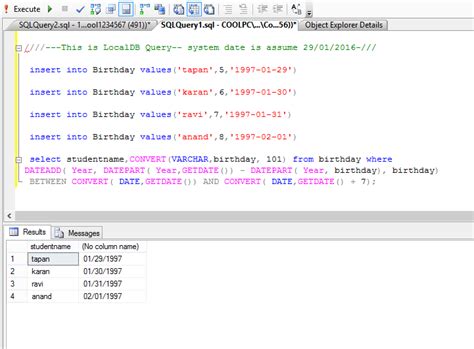 T Sql SQL Query Does Not Work On Server Stack Overflow