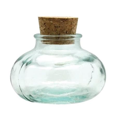 Mini Bocal Graine CrÉative Calebasse Verre Recyclé Bouchon En Liège 6 Cm De Hauteur