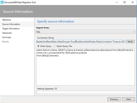 Sql Server How To Import Documents That Have Arrays With The Cosmos Db Data Migration Tool
