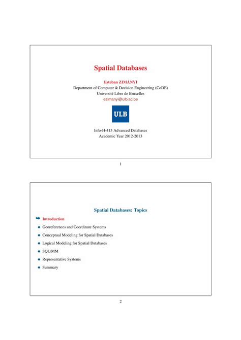 Pdf Spatial Databases · Going From 3 To 2 Dimensions For Earth