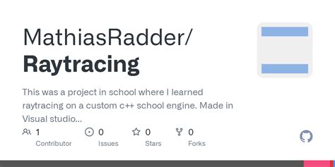 Github Mathiasradderraytracing This Was A Project In School Where I