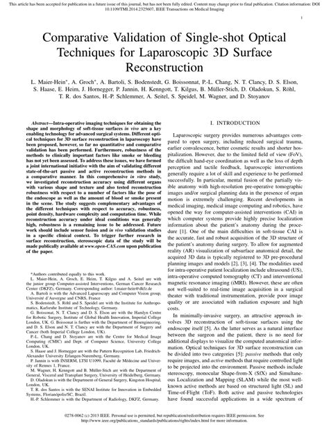 Pdf Comparative Validation Of Single Shot Optical Techniques For