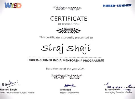 Grateful Mentorship Training Hubersuhner Learningjourney Siraj Shaji