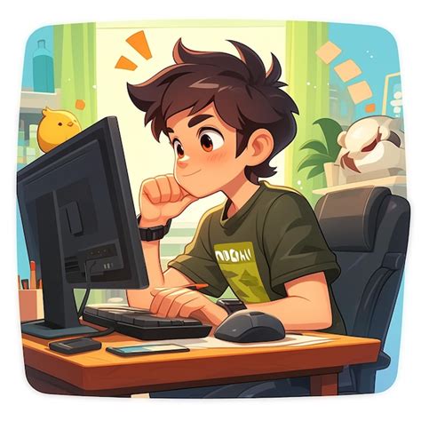 Premium Vector South Asian Boy In His Teens Learning To Code