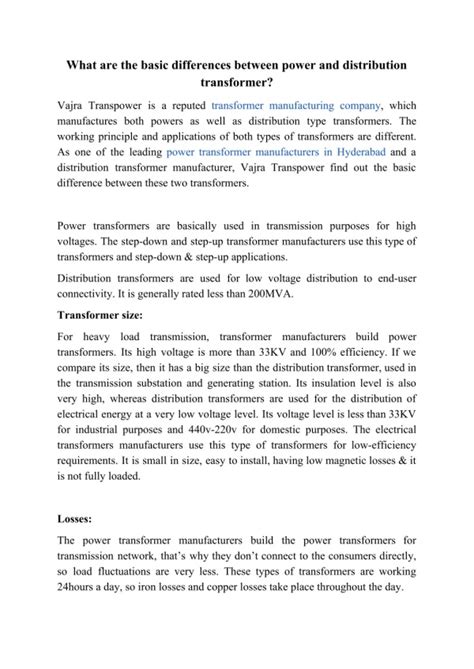 Ppt What Are The Differences Between Transformer Based And