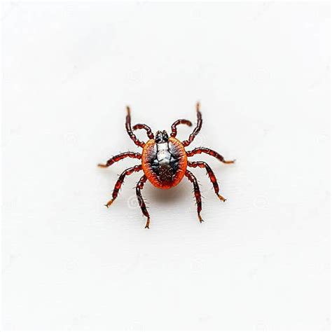 Tiny Tick Moves Slowly Across A Pristine White Surface Revealing Its
